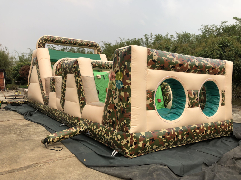 New Design Outdoor Inflatable Camouflage Theme Obstacle Course for Kids ...