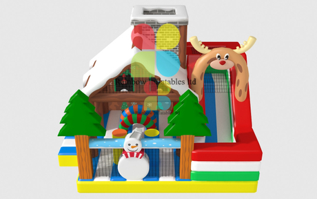 Inflatable Santa House Funcity X Mass Snowman Ice Theme Playground with ...
