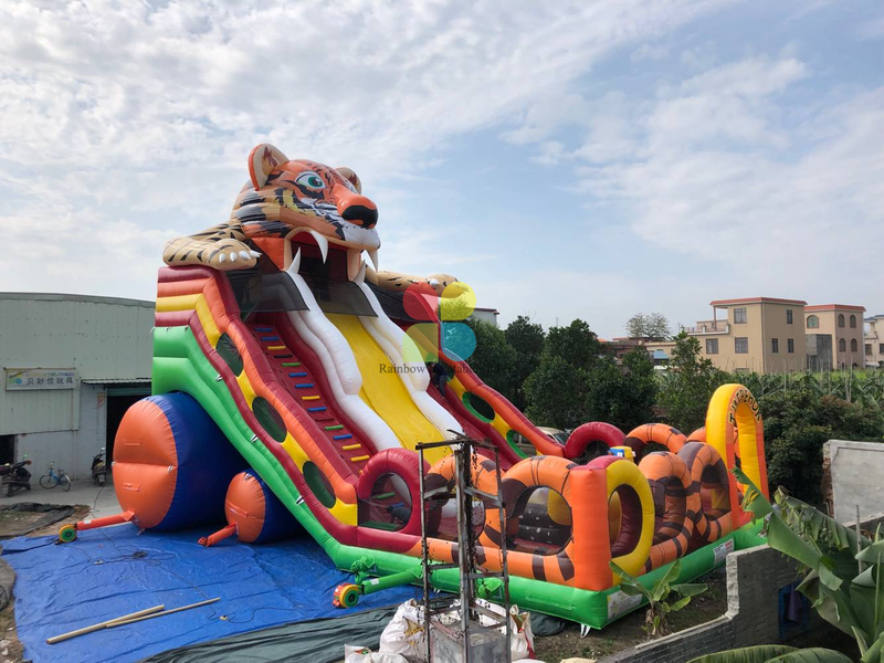 Tiger Slide Commercial Giant Inflatable Slide For Amusement Center Park ...