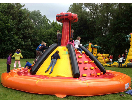 New Inflatable Volcano Slide with Rock Wall Combo for Kids Playground ...