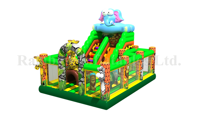 Outdoor Small Inflatable Animal Zoo Funcity Playground for Toddlers ...