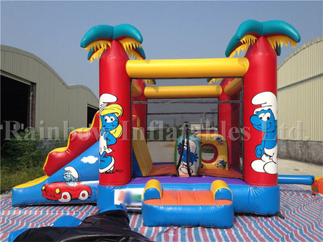 The Smurfs Commercial Inflatable Combo Bounce for Kids from China ...