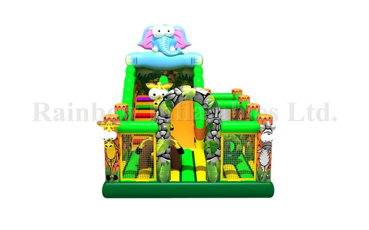 Outdoor Small Inflatable Animal Zoo Funcity Playground for Toddlers ...