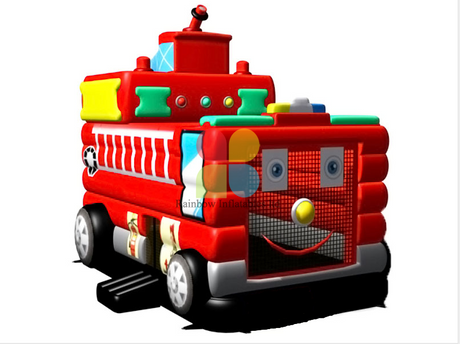 Red Inflatable Fire Truck Bouncer for Kids from China manufacturer ...