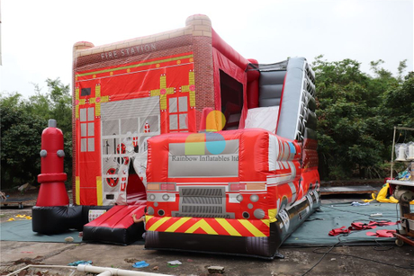 Fire Station Bounce And Slide Combo from China manufacturer - Rainbow ...