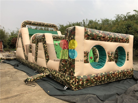 Army Green Giant Commercial Inflatable Obstacle Course for Kids ...