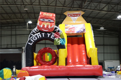 Commercial Inflatable Race Cars Bounce Castle Slide Obstacle Course ...