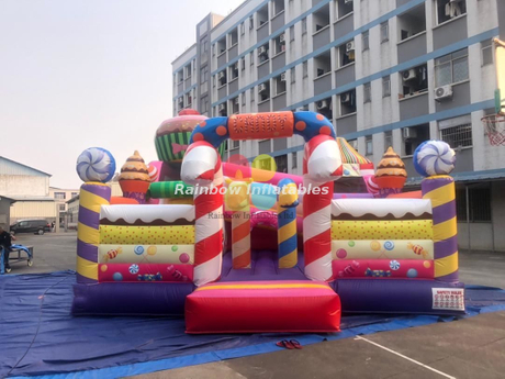 RB04277 7.5X6.5mX4m Inflatable Candy Series Theme Funcity with Slides ...