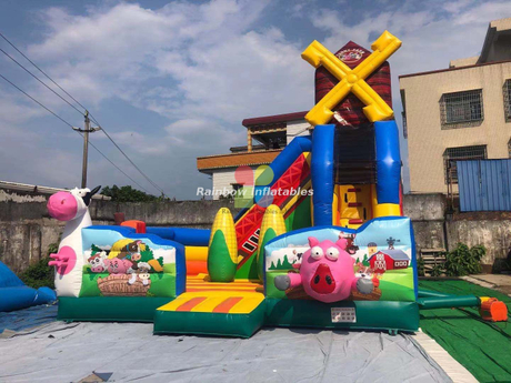 Rainbow inflate bounce castle farm inflatable bounce for sale New ...
