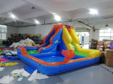 Rainbow Inflatable Crazy Wave Theme Water Slide with Pool from China ...