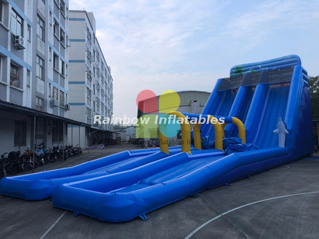 Rainbow inflatable water slide with pool from China manufacturer ...