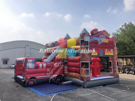 inflatable fire truck for kids from China manufacturer - Rainbow ...